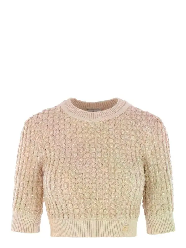 Elisabetta Franchi Sequin-embellished Cable-knit Sweater - Neutrals