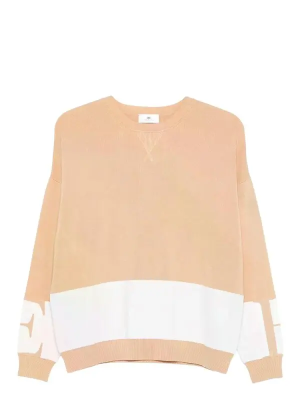 Elisabetta Franchi Colour-block Crew-neck Sweater - Neutrals