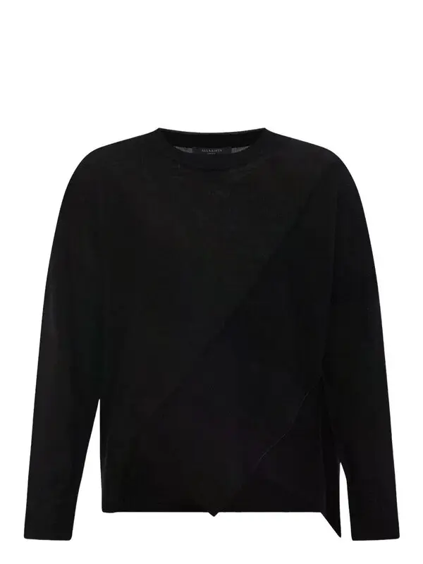 ALLSAINTS Asymmetric Wool Sweater - Black