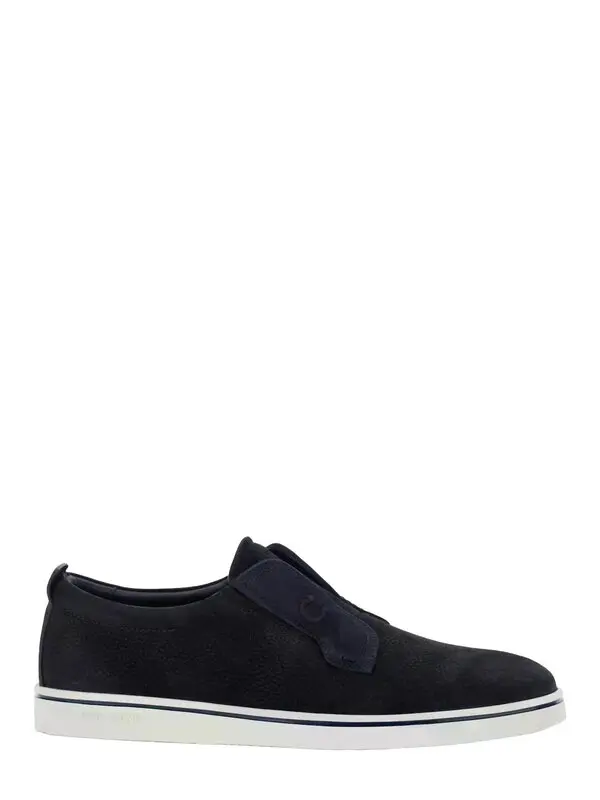 FERRAGAMO Alfie Textured Leather Slip-ons - Blue