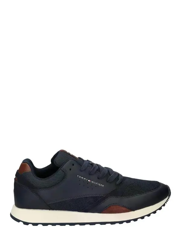 Tommy Hilfiger Leather Panelled Sneakers - Blue