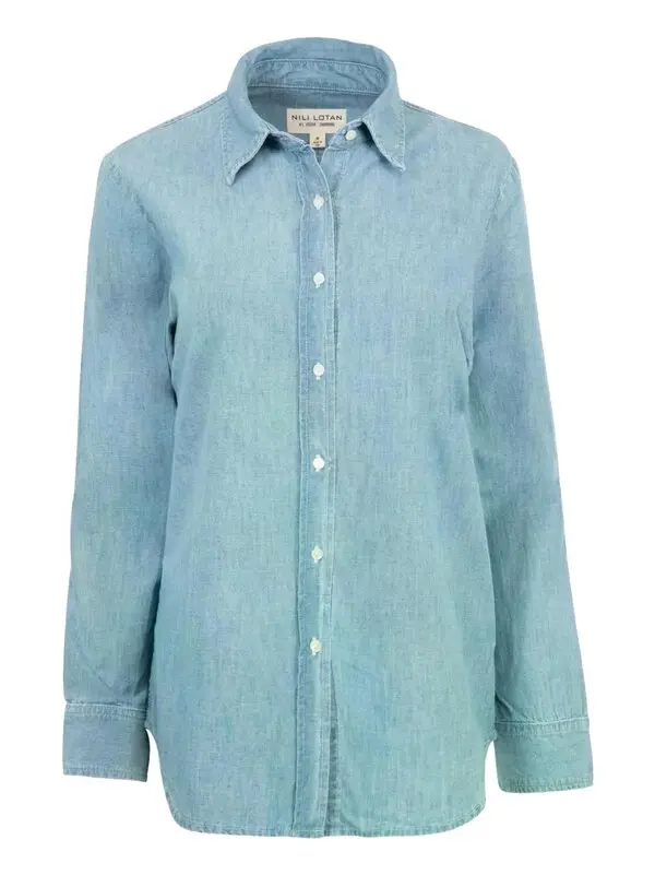 NILI LOTAN Monti Denim Long-sleeve Shirt - Blue