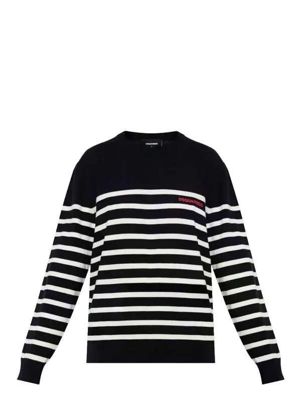 Dsquared2 Striped Wool Sweater - Blue