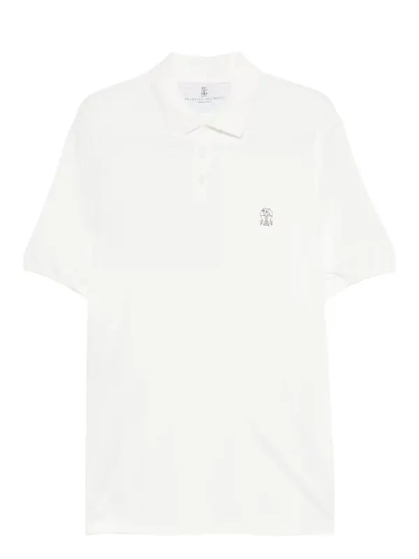 Brunello Cucinelli Short-sleeve Cotton Polo Shirt - White