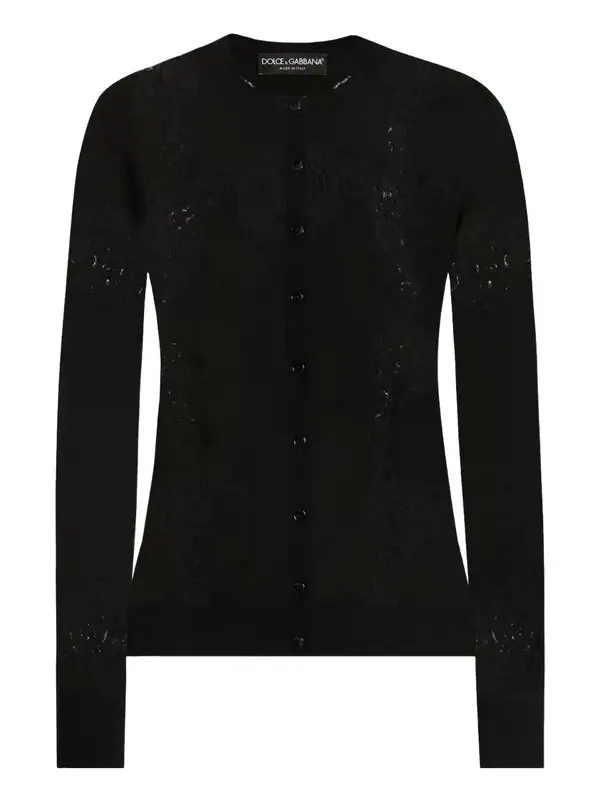 Dolce & Gabbana Lace Panel Cardigan - Black