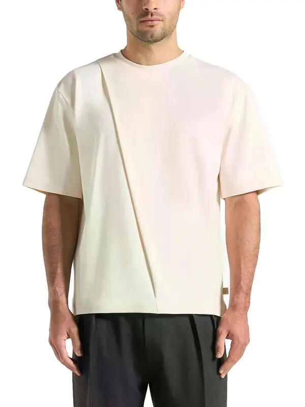 Manière De Voir Hugo Relaxed-fit Pleat-detail T-shirt - White