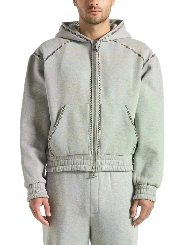 Manière De Voir Raglan-effect Zipped Hoodie - Grey