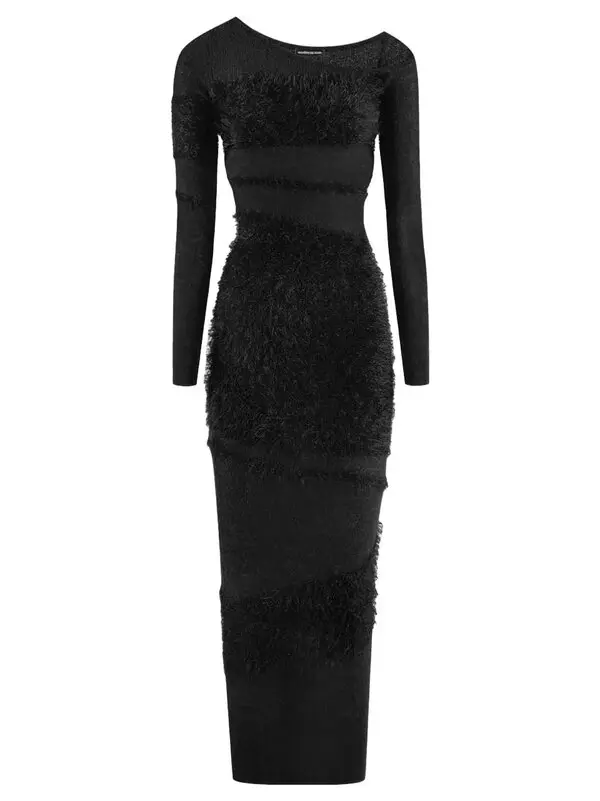 Manière De Voir Off-shoulder Knitted Maxi Dress - Black
