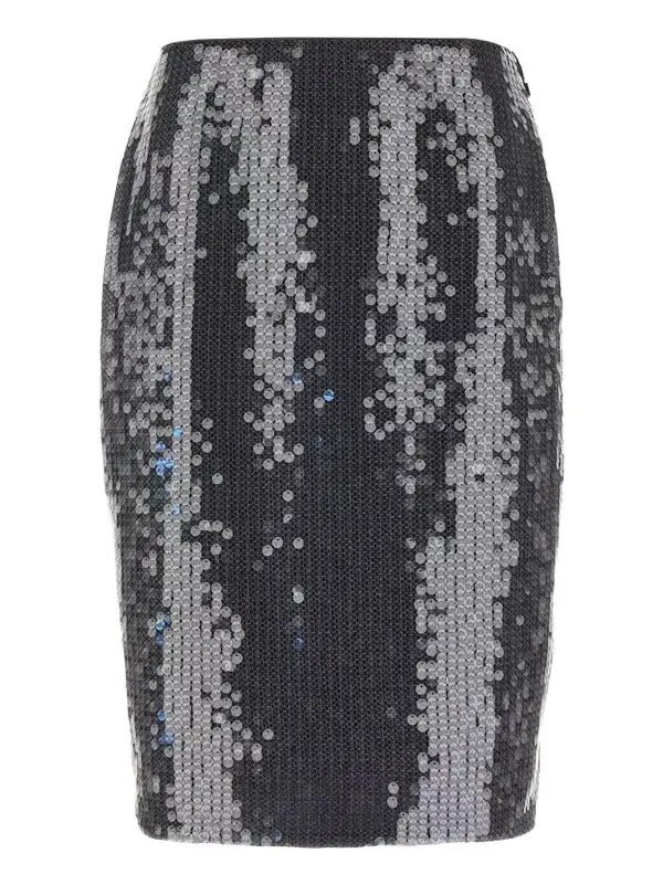 ROTATE BY BIRGER CHRISTENSEN Sequin Embellished Midi Skirt - Black