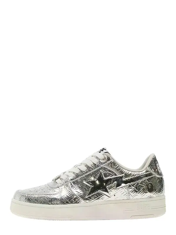 A BATHING APE Logo-patch Low-top Sneakers - Grey