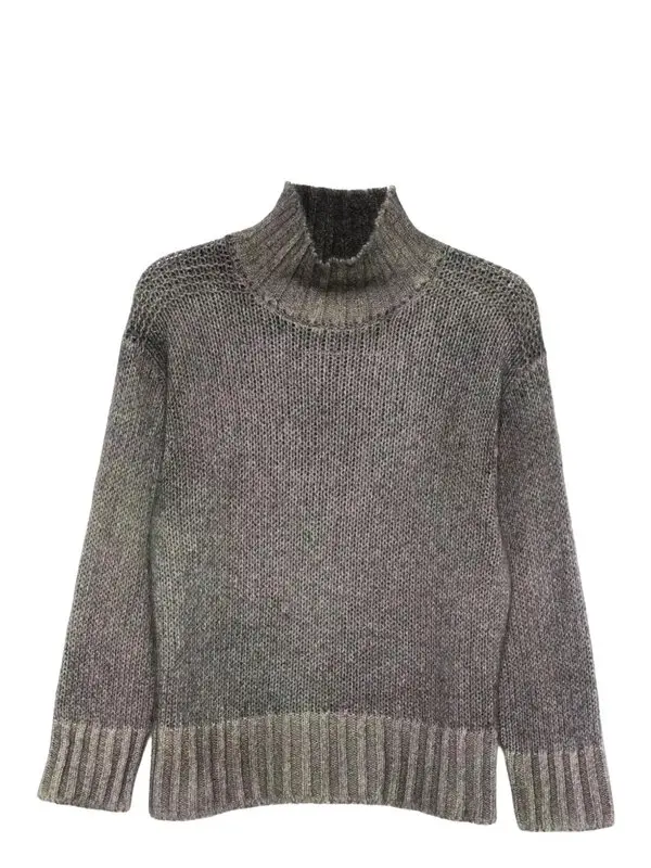 Avant Toi High-neck Ribbed Sweater - Grey