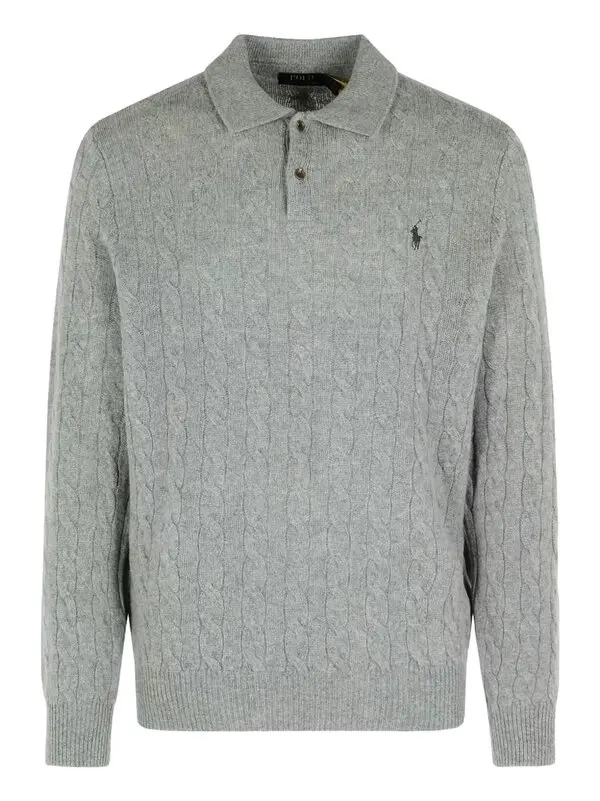 Polo Ralph Lauren Cable-knit Polo-neck Sweater - Grey
