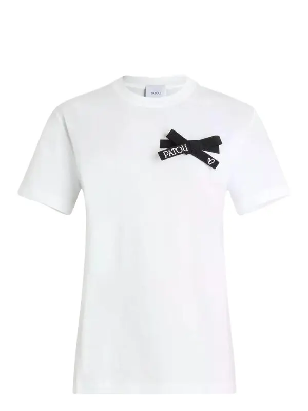 Patou Bow-embellished T-shirt - White