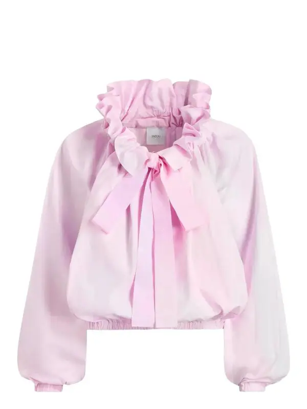 PATOU Ruffled-neck Balloon-sleeve Blouse - Pink