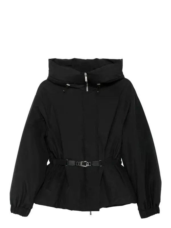 MOORER Glarea Belted High-neck Jacket - Black