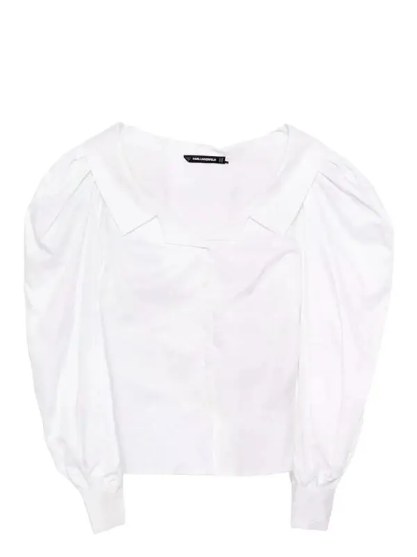 Karl Lagerfeld Off-shoulder Poplin Shirt - White