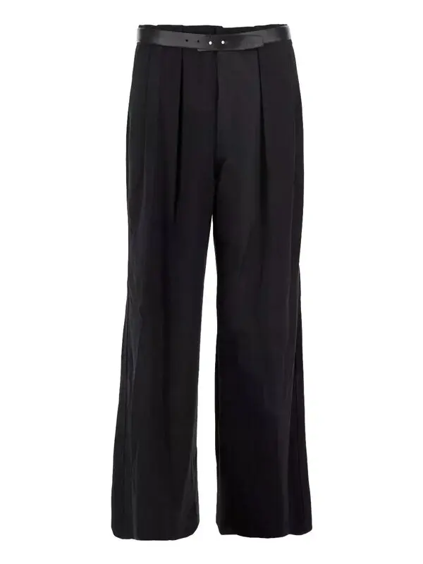JUUN.J Pleated Trousers With Belt - Black