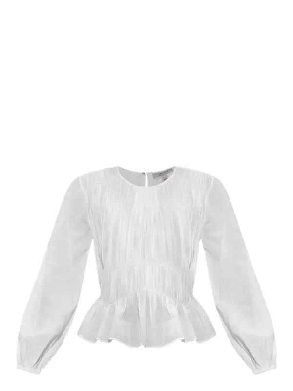 ALLSAINTS Ruffled Smocked Top - White