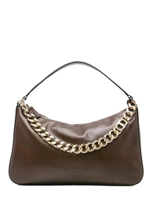 TWINSET Liliane Chain-embellished Shoulder Bag - Brown