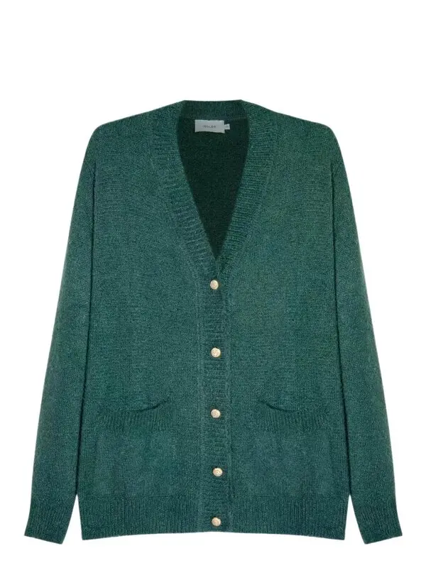 Isolda Button-detailed Patch-pocket Cardigan - Green