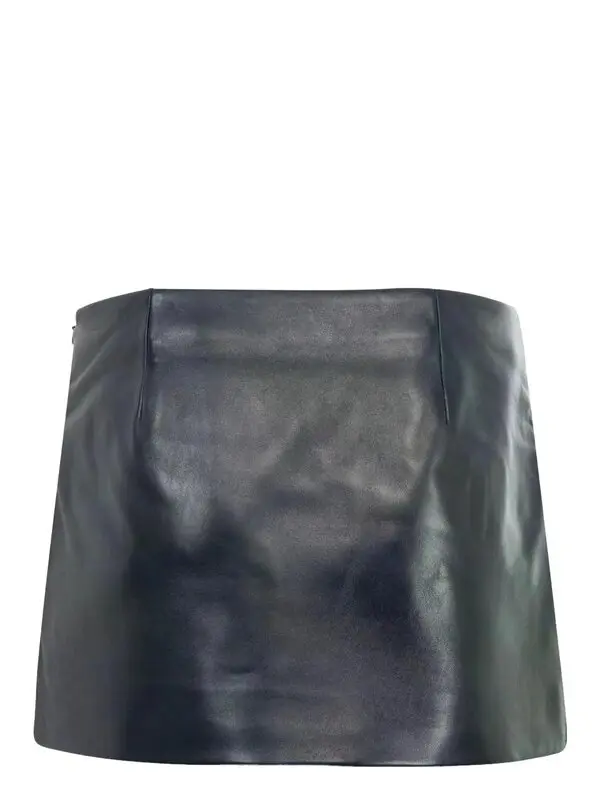 Khaite Jett Leather Mini Skirt - Blue