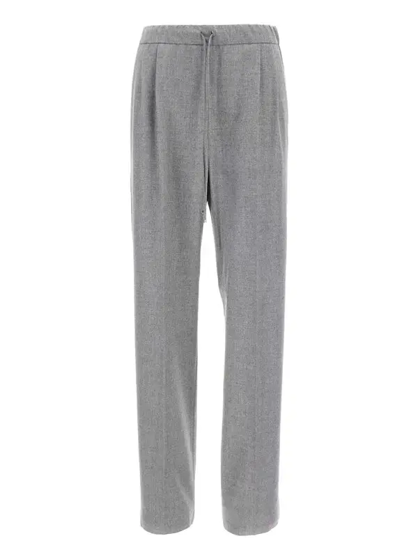 Max Mara Pleated-front Drawstring Trousers - Grey