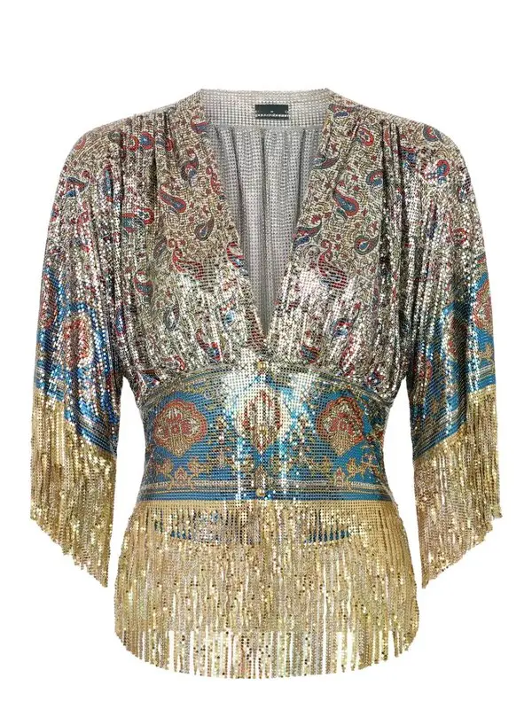 Rabanne Sequin-embellished Cropped Top - Neutrals
