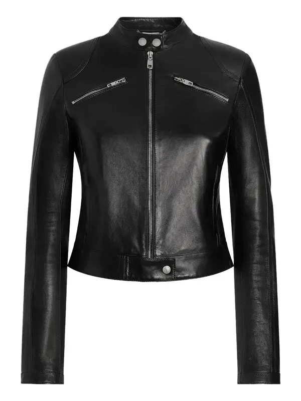 Dolce & Gabbana Biker-style Leather Jacket - Black