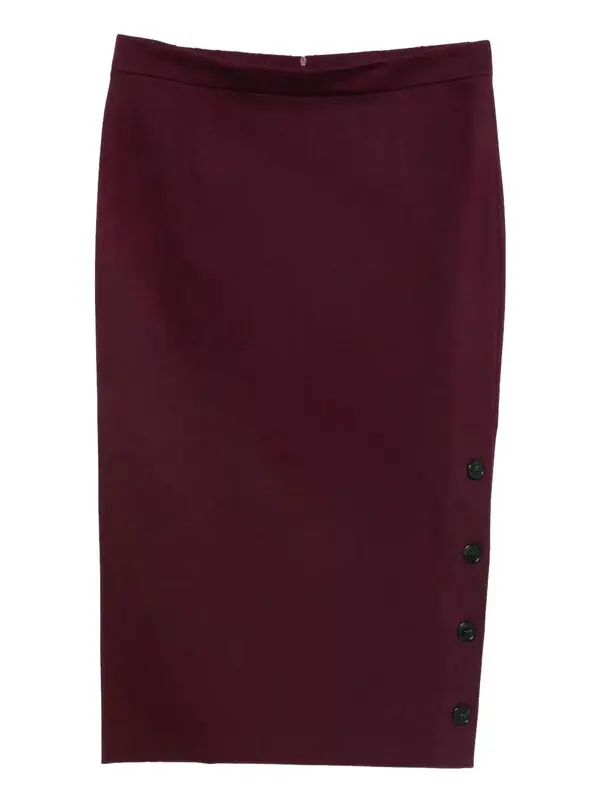 Marina Rinaldi Button-detailed Pencil Midi Skirt - Purple
