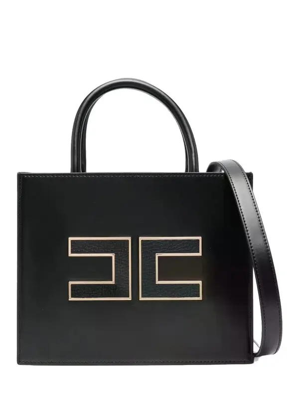 Elisabetta Franchi Logo-plaque Tote - Black