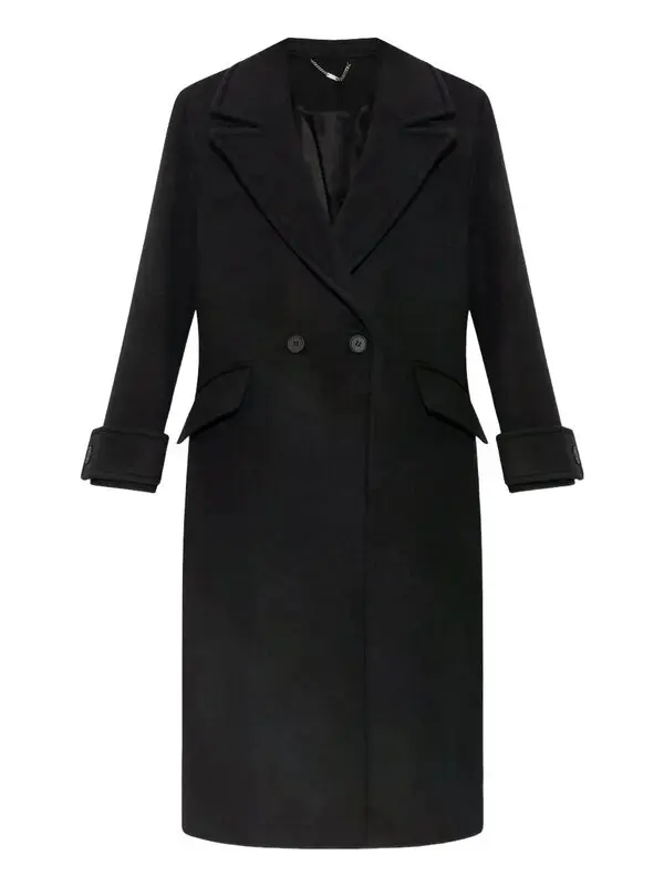 ALLSAINTS Double-breasted Coat With Notched Lapel - Black