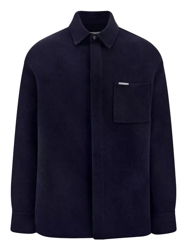 FERRAGAMO Logo-plaque Shirt Jacket - Blue