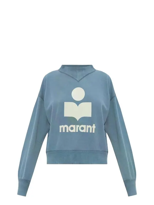 MARANT ETOILE Logo-print Cotton-blend Sweatshirt - Blue