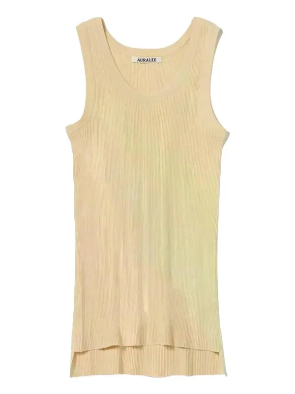 Auralee Ribbed Crew-neck Tank - Neutrals