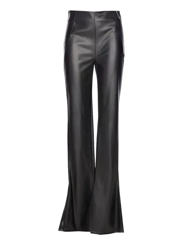 ANIYE BY Faux-leather Flared Trousers - Black
