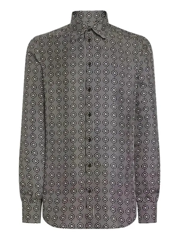 Dolce & Gabbana Geometric-print Shirt - Black