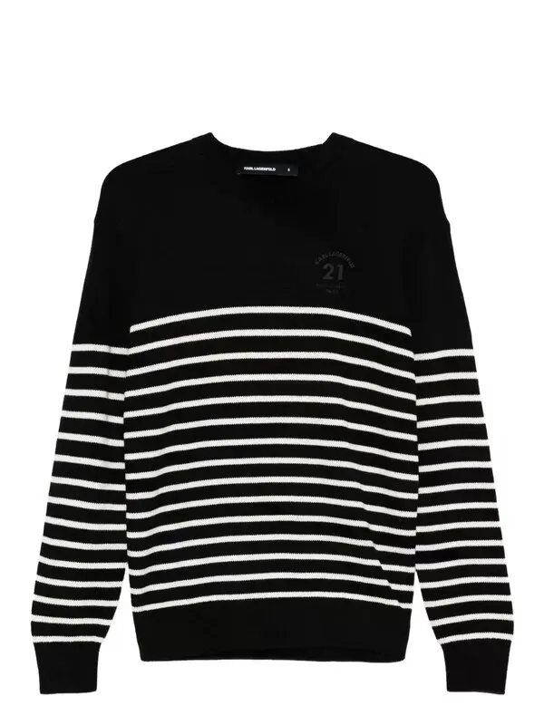 Karl Lagerfeld Striped Sweater - Black