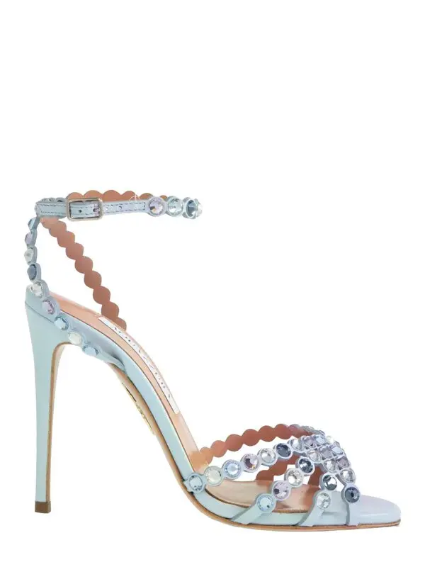 AQUAZZURA 105mm Tequila Crystal-embellished Sandals - Blue