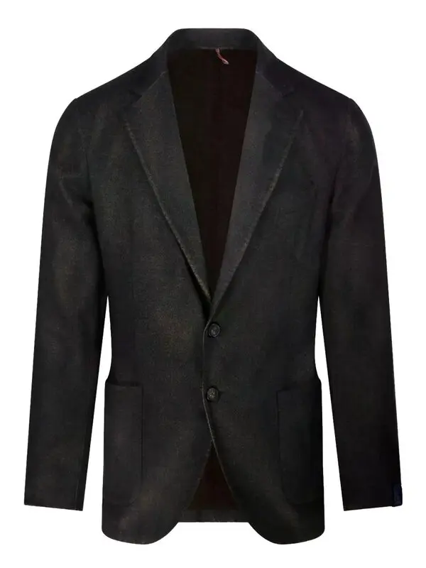 SANTANIELLO Speckled Two-button Blazer - Black