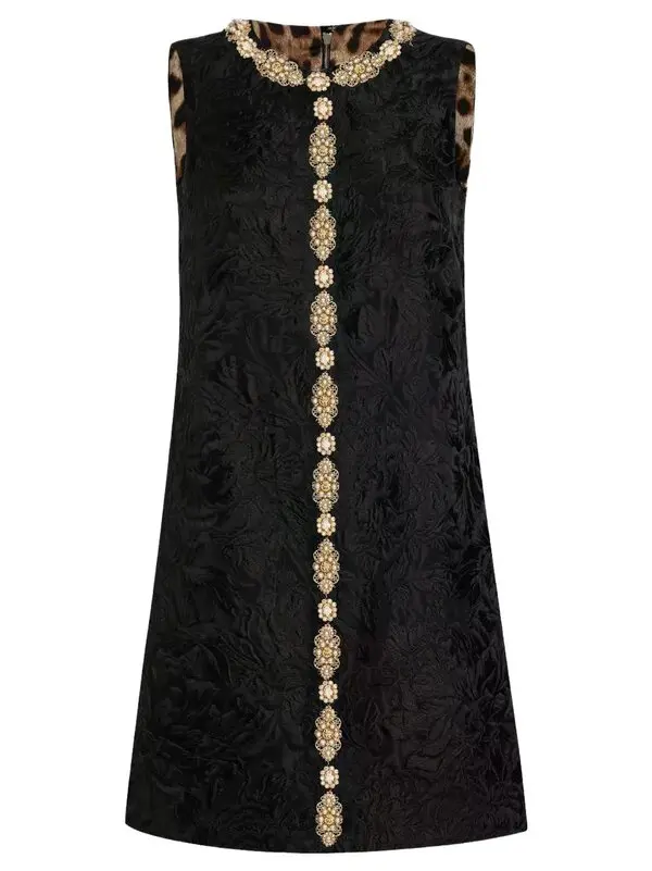 Dolce & Gabbana Floral-brocade Sleeveless Dress - Black
