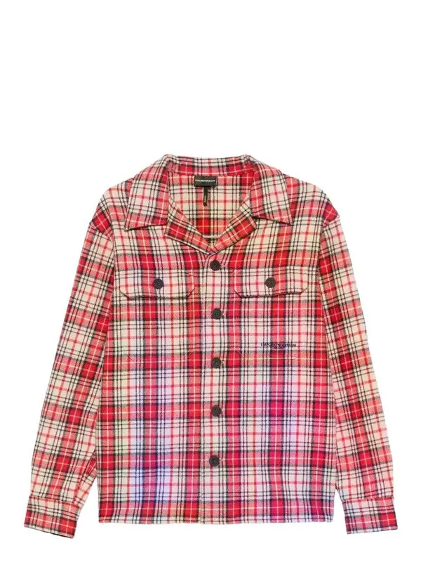 Emporio Armani Checked Wool Shirt - Red
