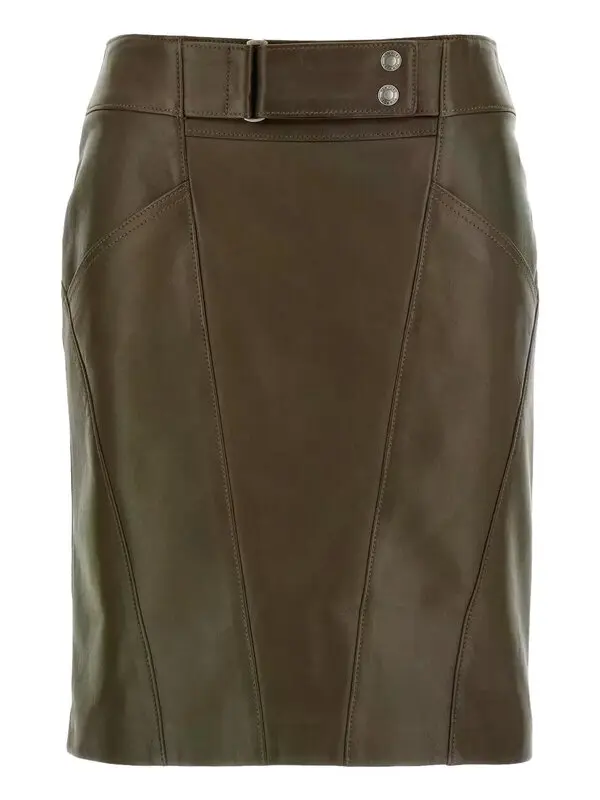 TOM FORD Stitched Leather Pencil Skirt - Green