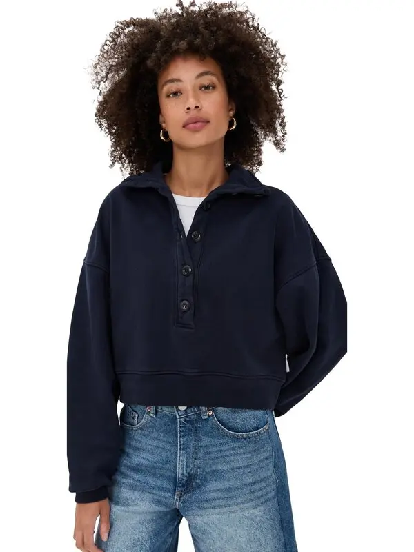 Citizens Of Humanity Mirelle Funnel Neck Top - Navy