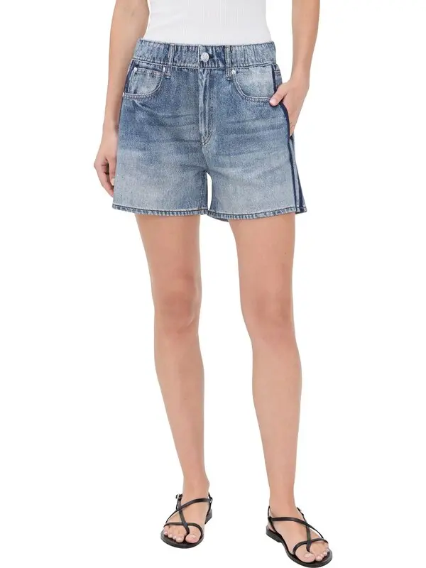 Rag & Bone Miramar Denim Print Track Shorts - Coney
