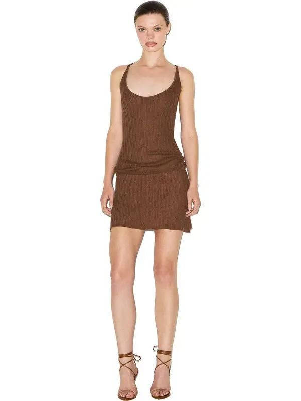 SKIMS Sheer Knit Plunge Tank - Bison