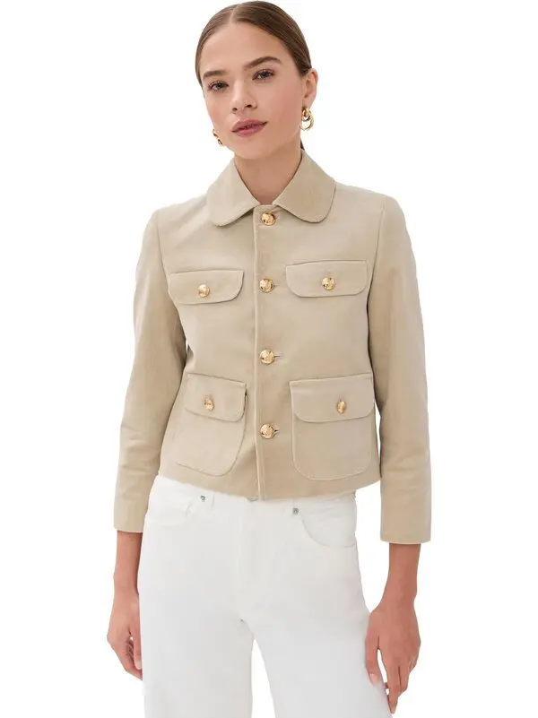 NILI LOTAN Chamonix Corduroy Jacket - Limestone