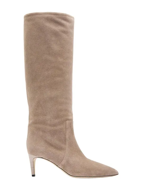Paris Texas Stiletto 60 Brushed Suede Knee-high Boots - Taupe