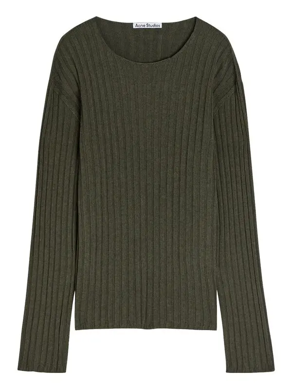 Acne Studios Ribbed Knit Jumper - Green