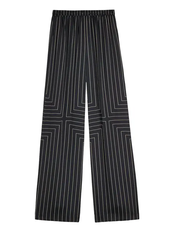 JOSEPH Hulin Striped Silk-blend Trousers - Black