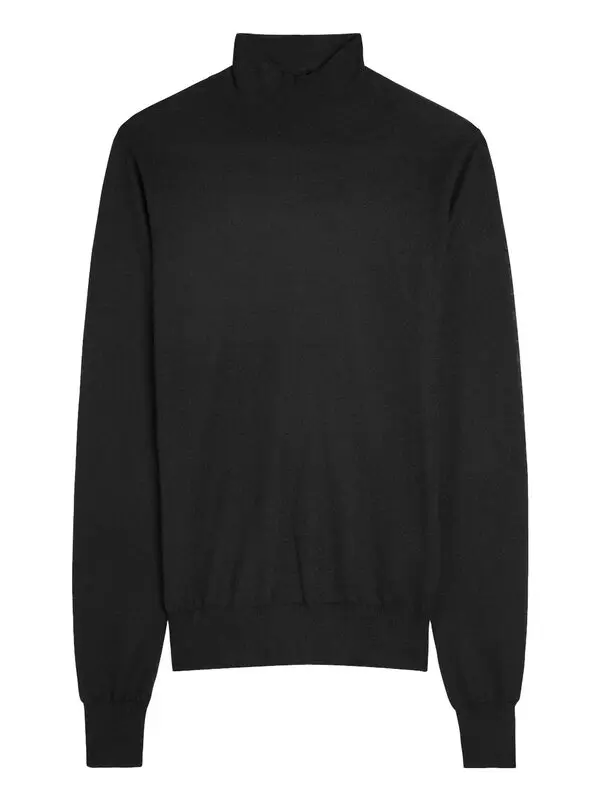 JOSEPH High-neck Cashmere Top - Black